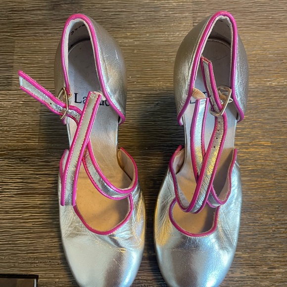 LaDuca Dance Shoes | Shoes | Laduca Gold And Pink Character Heels ...